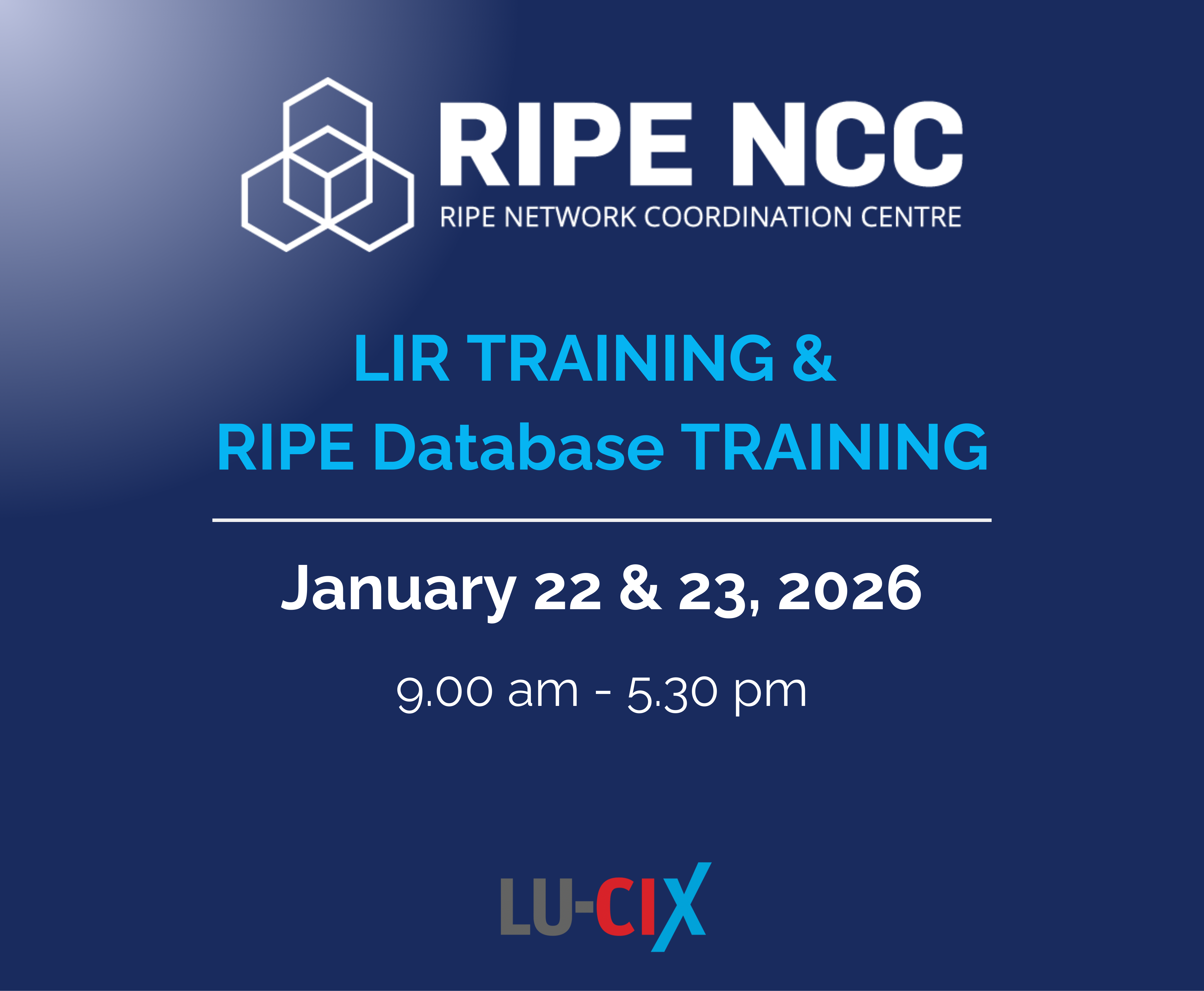 RIPE NCC Training Courses - LU-CIX